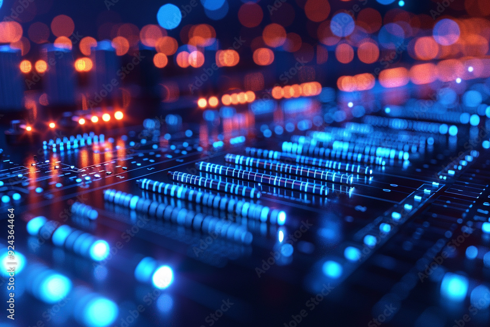 captivating blue abstract technology background features an equalizer ...