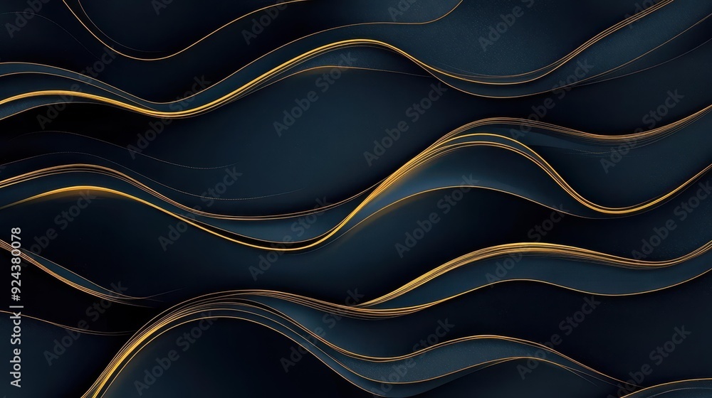Elegant black and gold abstract lines create a modern look, enhanced by ...