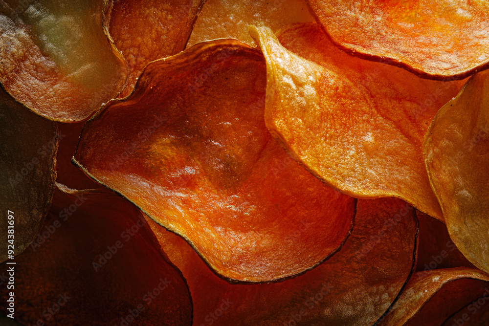 Texture Of Scattered Fried Potato Chips On A Flat Surface, Created With ...