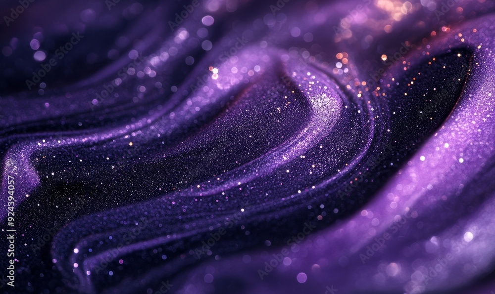 Sparkling paint. Wet glitter texture. Defocused purple black color ...