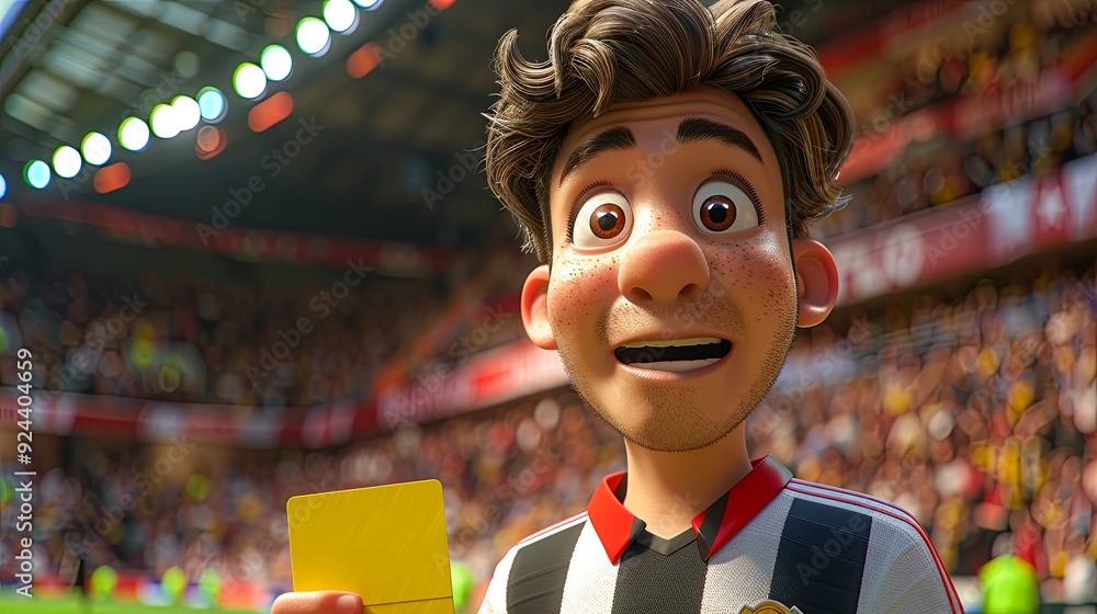 The referee gave a yellow card. To warn the football team competing on ...
