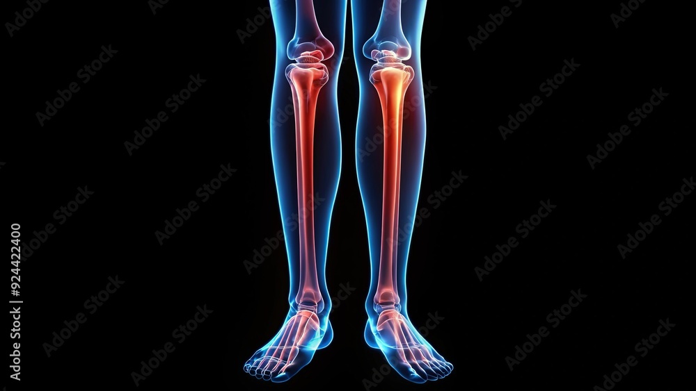Diagnostic medical X-ray image of the lower leg, showcasing the normal ...