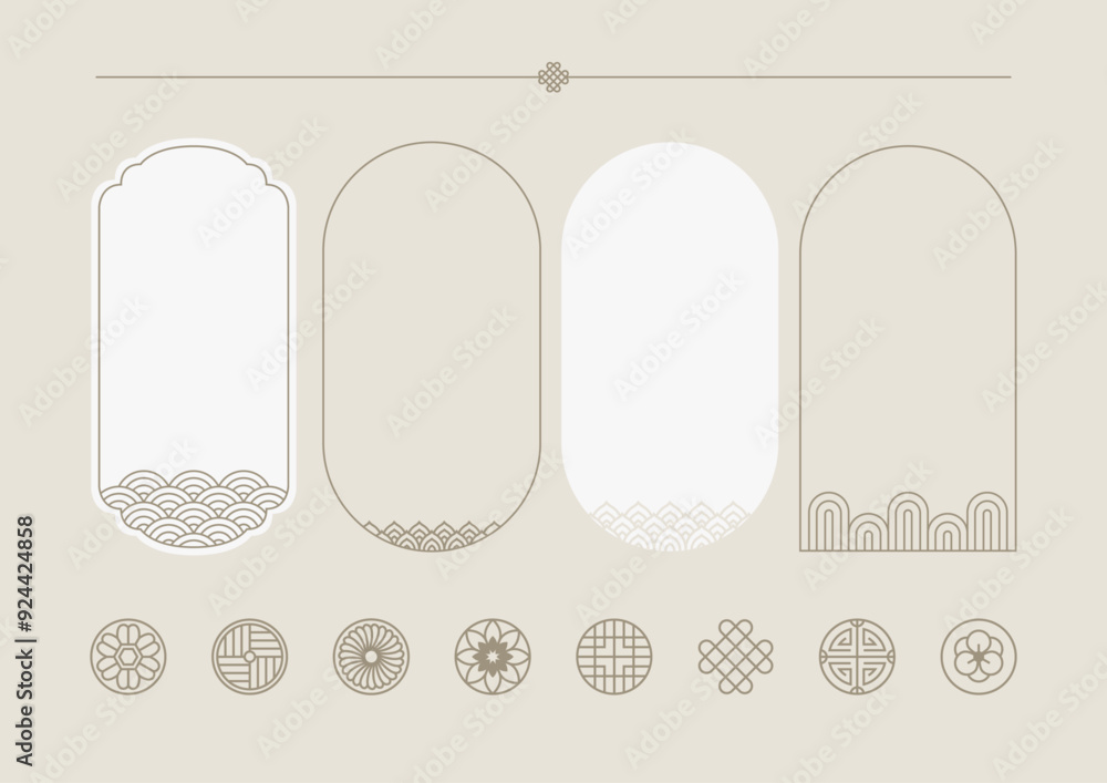 Vector illustration of Korean traditional patterns. Stock Vector ...