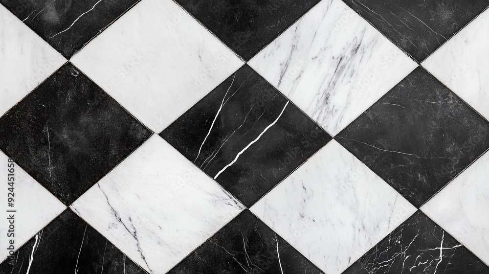 Iconic checkerboard pattern, black and white, meticulously aligned ...