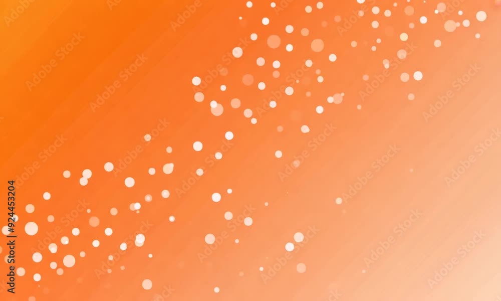 Orange gradient background with white polka dots, seamless looping ...