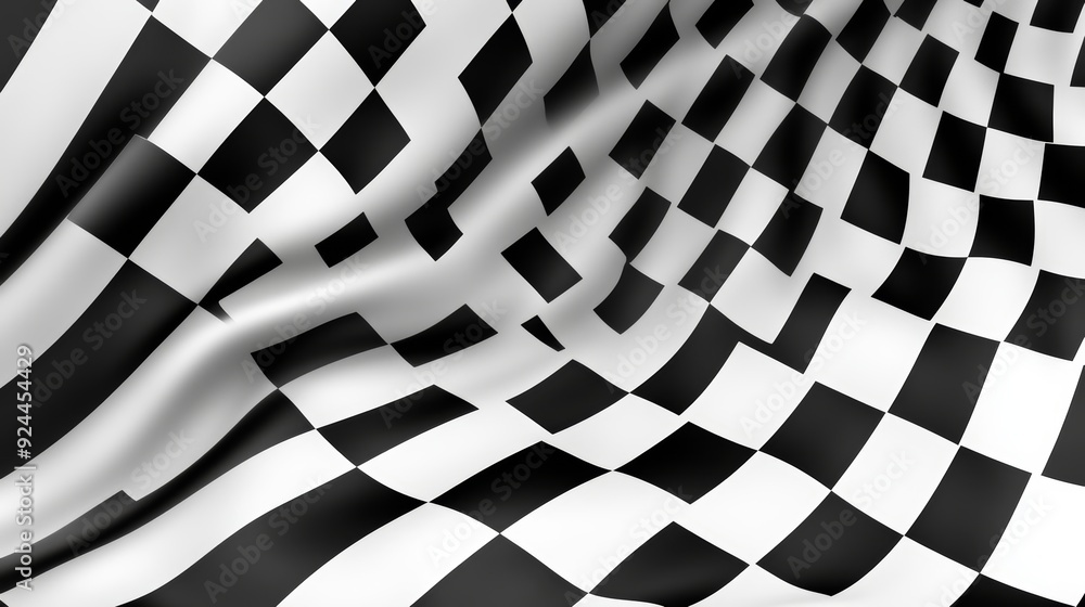 Retro-inspired checkerboard pattern in black and white, with a bold ...