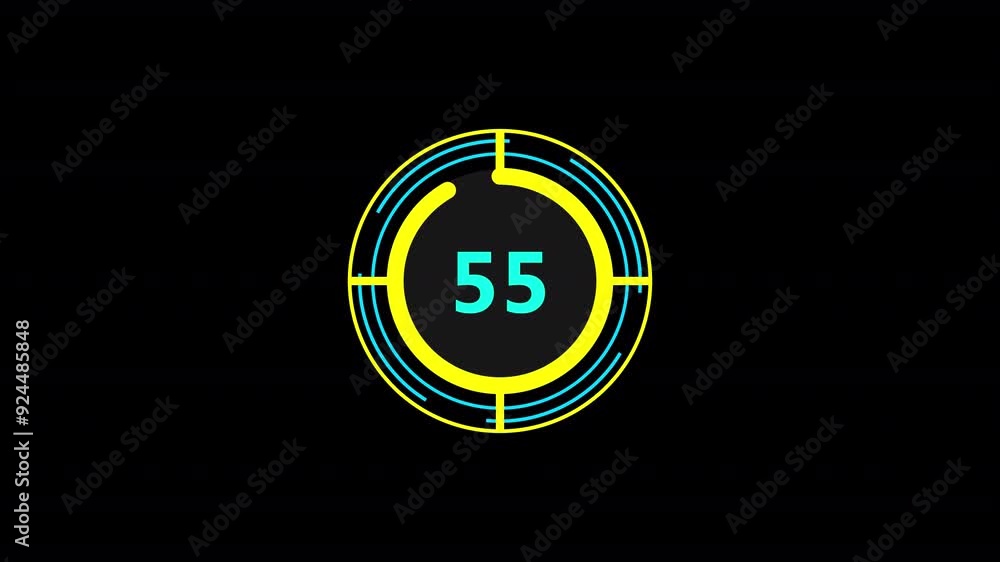 modern 60 seconds countdown timer animation, sixty seconds stylish ...