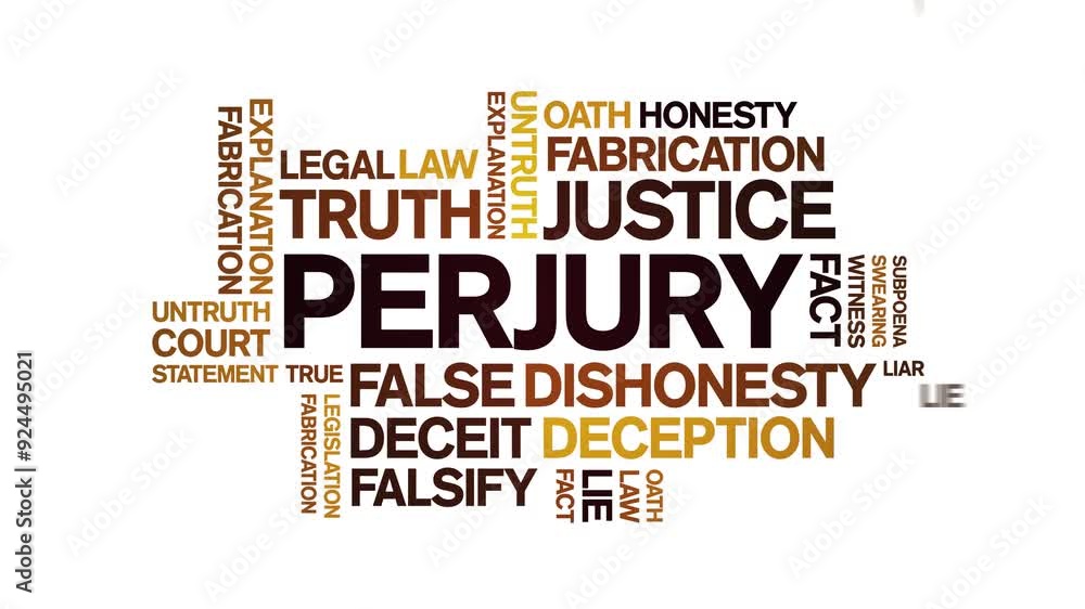 Perjury animated word cloud;text design animation tag kinetic ...