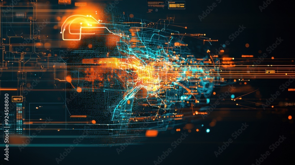 High-tech GPS device with a holographic display showing detailed ...
