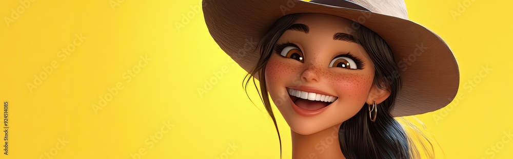 Charming sun kissed character in trendy brown chapeau striking a ...
