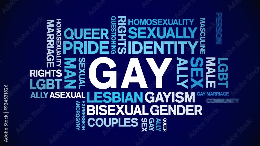 Gay animated word cloud;text design animation tag kinetic typography ...