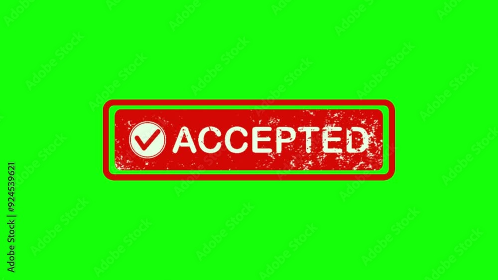 Accepted sticker motion graphic animation with clip template 4k chroma ...