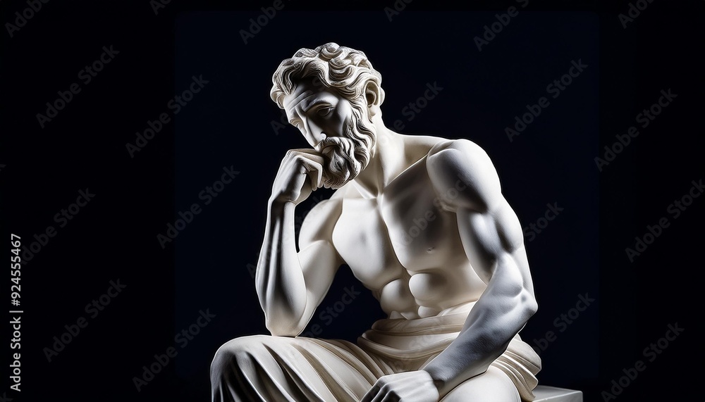 Deep Reflection: The Thinker Sculpture as a Symbol of Philosophy Stock ...