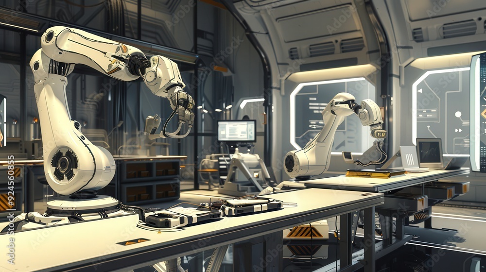 Illustration of a robotic simulation environment, showing how virtual ...