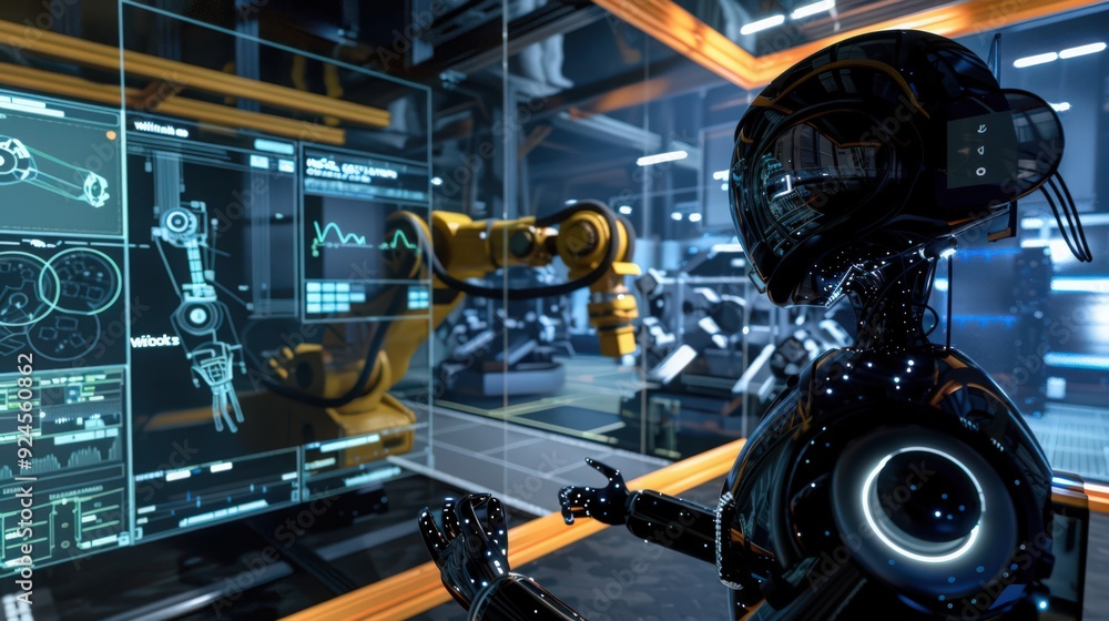 Illustration of a robotic simulation environment, showing how virtual ...