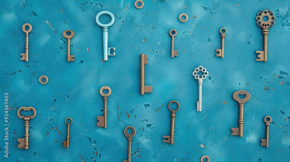 An artistic representation of keys as symbols of security and safety ...