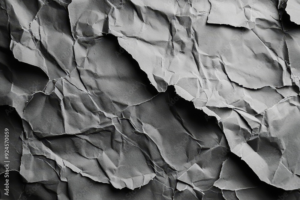 ภาพประกอบสต็อก Crumpled texture. Wrinkled paper. Gray color used old ...