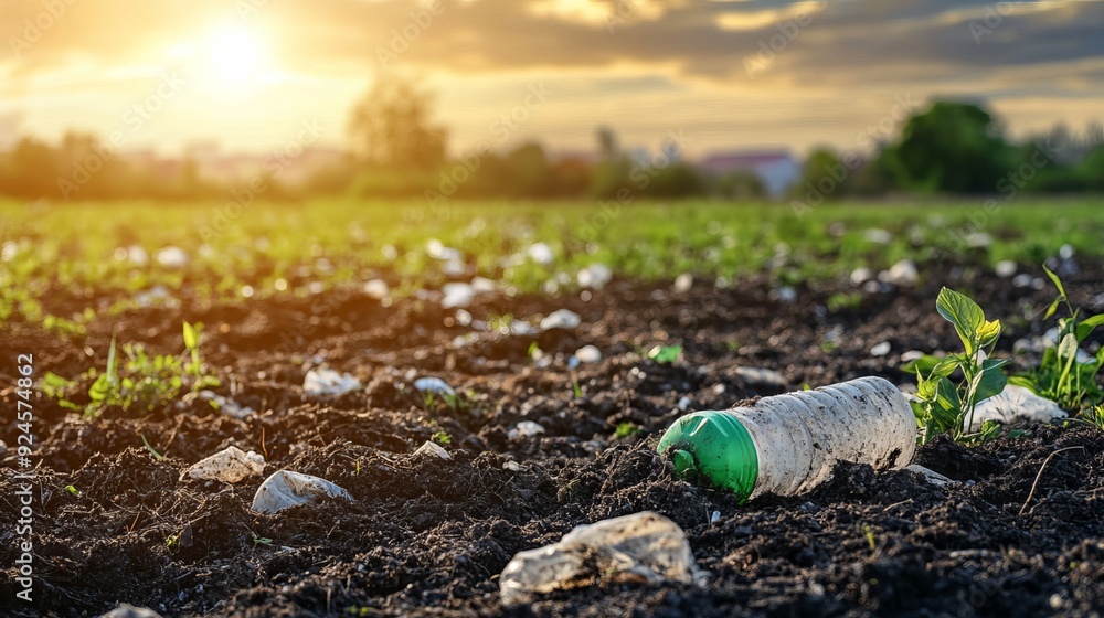 Microplastic pollution in soil, with microplastics contaminating the ...