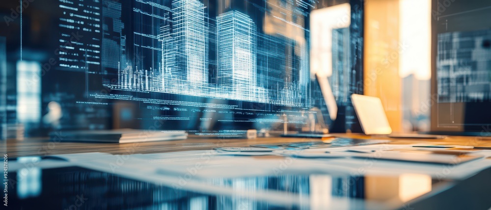 Augmented reality display of a developers workspace, where code and ...