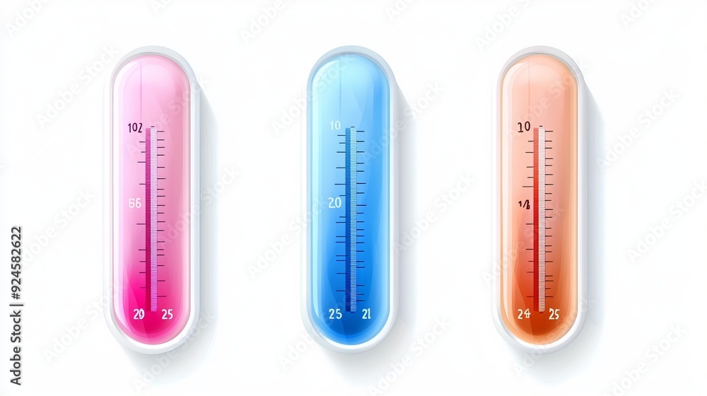 thermometer icon with different levels, clipart image isolated on a ...
