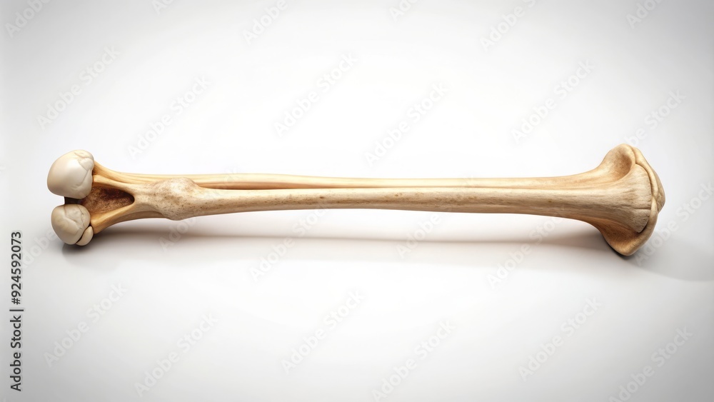 Isolated 3D illustration of human humerus bone, highlighting its ...