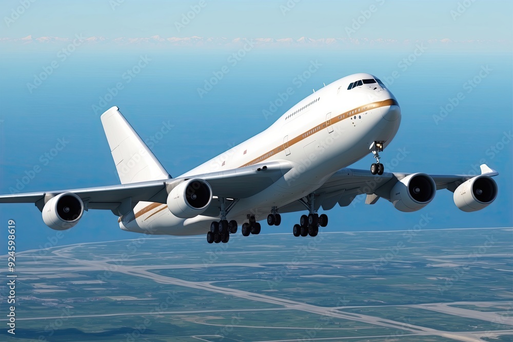 Massive Jumbo Jet Soaring through Clear Skies in 3D Aircraft Adventure ...