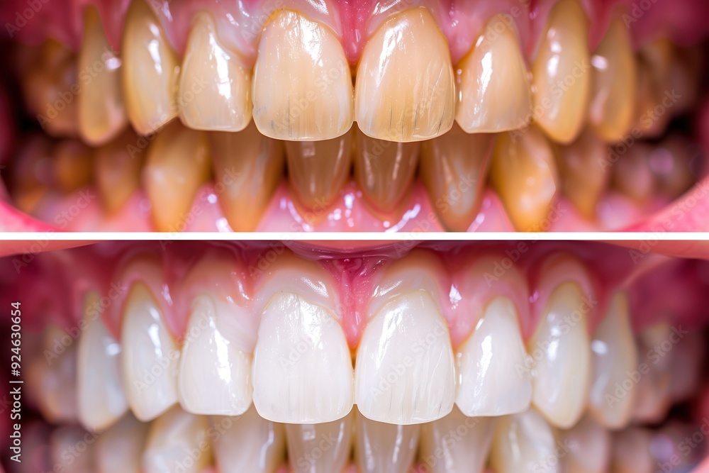 A side-by-side comparison of bad teeth and a perfect smile ...