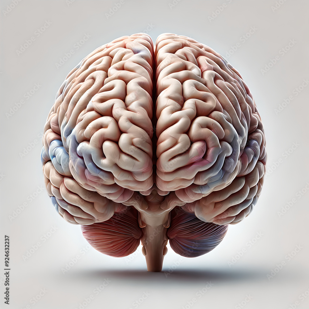 3D Human brain anatomy illustration for a neuroscience textbook ...