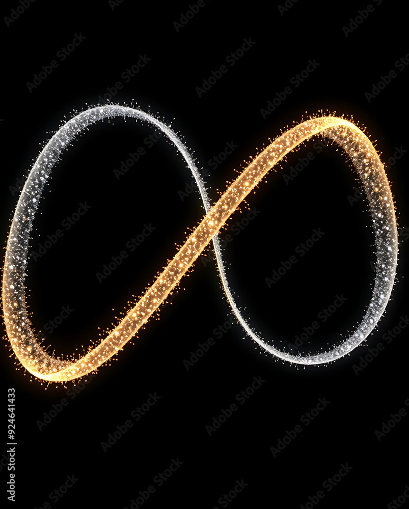 3D Twisting Ribbon of Light Particles, Forming an Infinity Symbol in ...