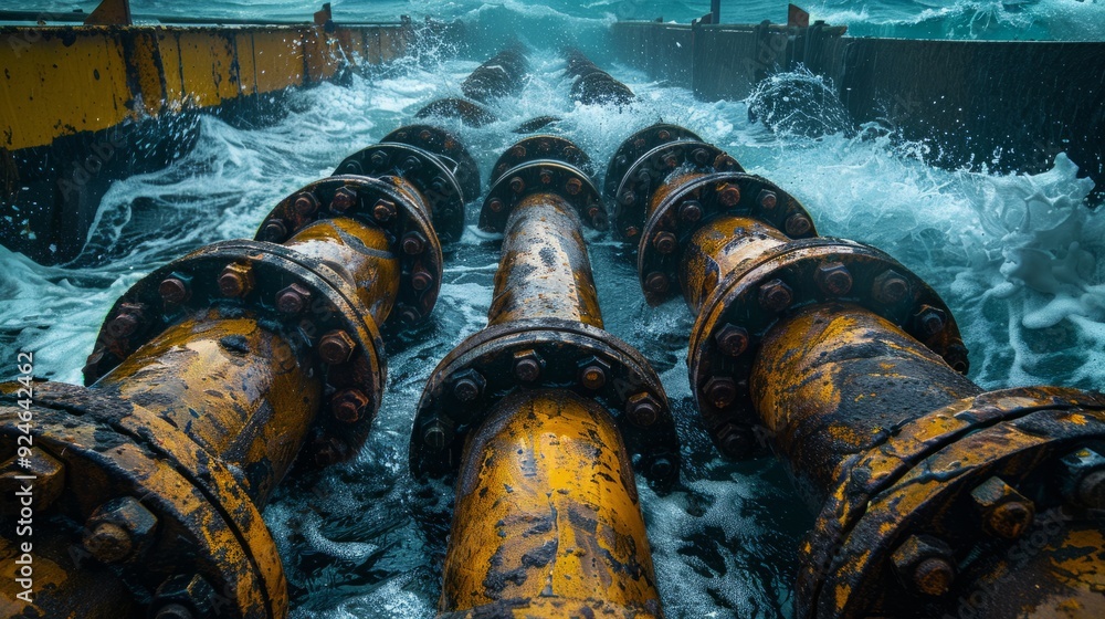 The image showcases an underwater oil pipeline, a lifeline for ...