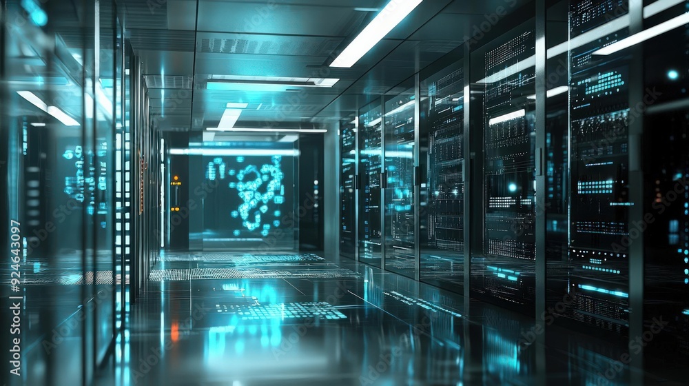 Encrypted server room with biometric access logs, cybersecurity ...