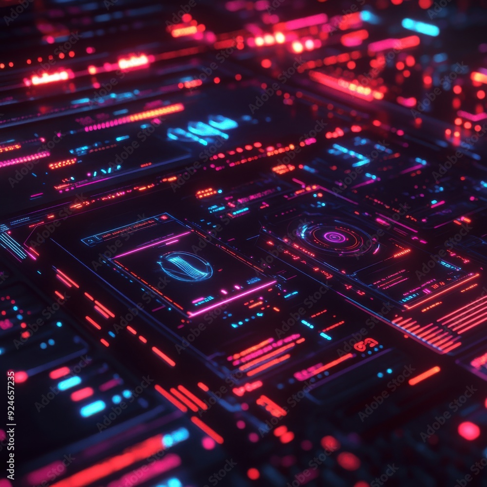 Digital Innovation: Futuristic AI Interface with Real-Time Algorithm ...