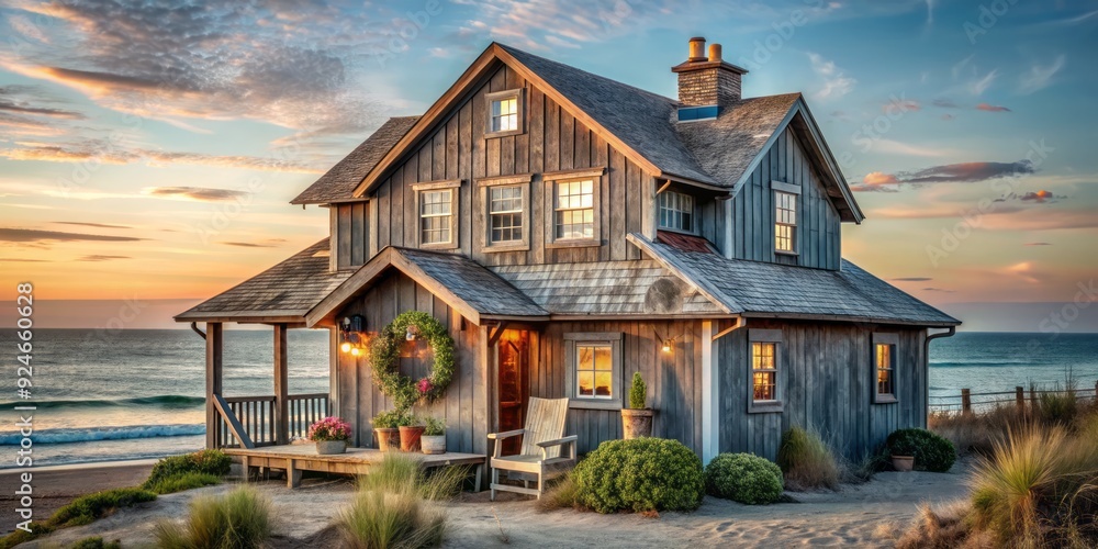 coastal farmhouse rustic wooden exterior vintage nautical decor ...