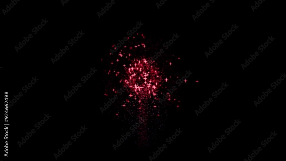 red color fireworks on black background Stock Video | Adobe Stock