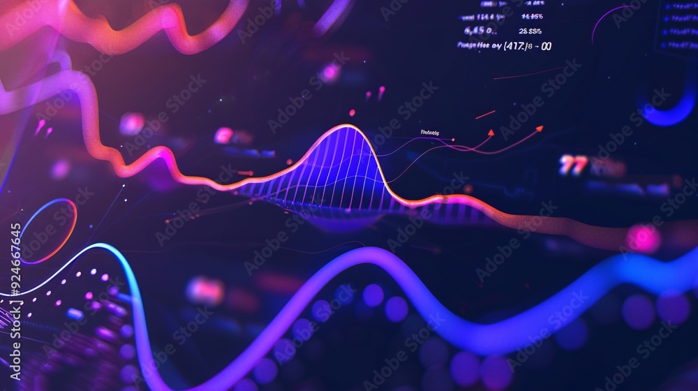 Digital background featuring a sleek analytics dashboard with brand ...