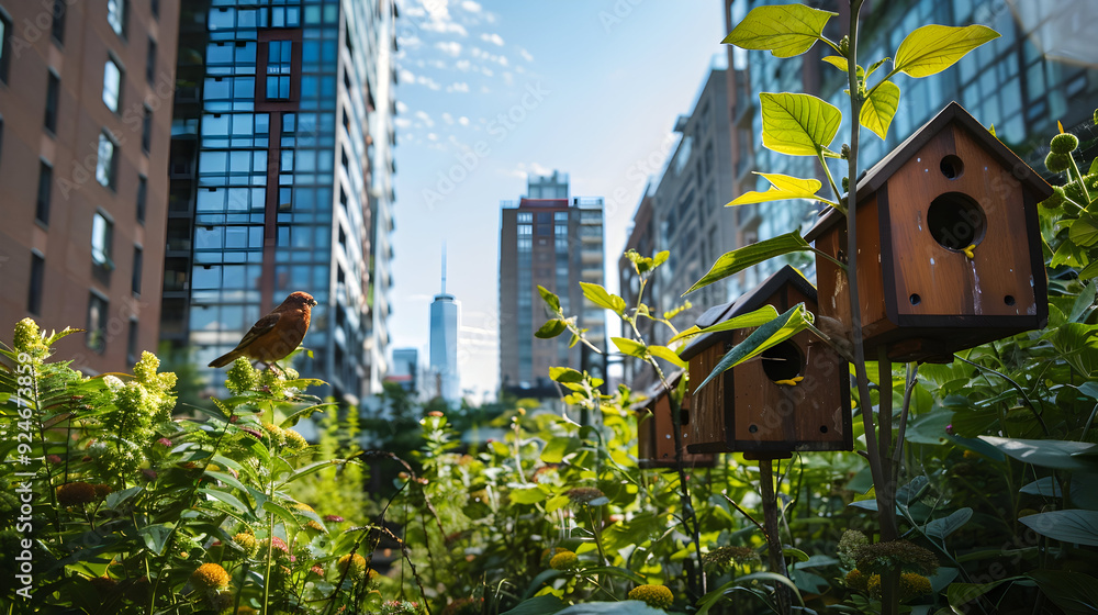 Urban Wildlife: Focus on urban wildlife habitats, birdhouses, and green ...