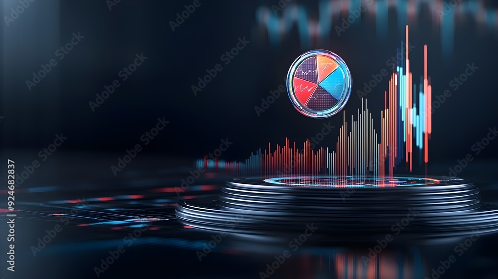 Visual representation of data analysis with vibrant charts and graphs ...