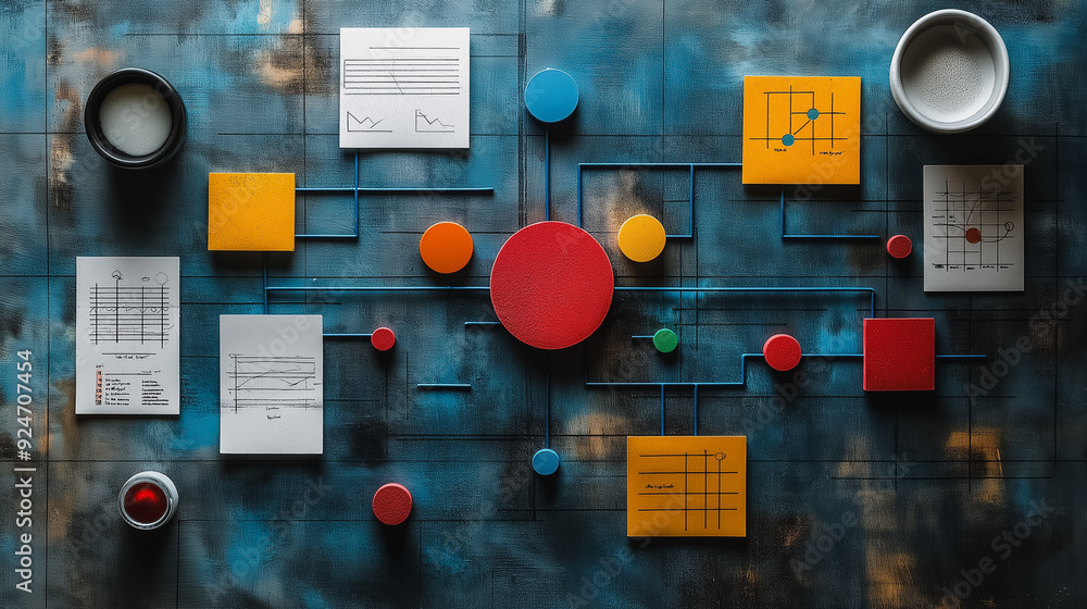 Complex and disorganized management scenario, featuring a chaotic ...