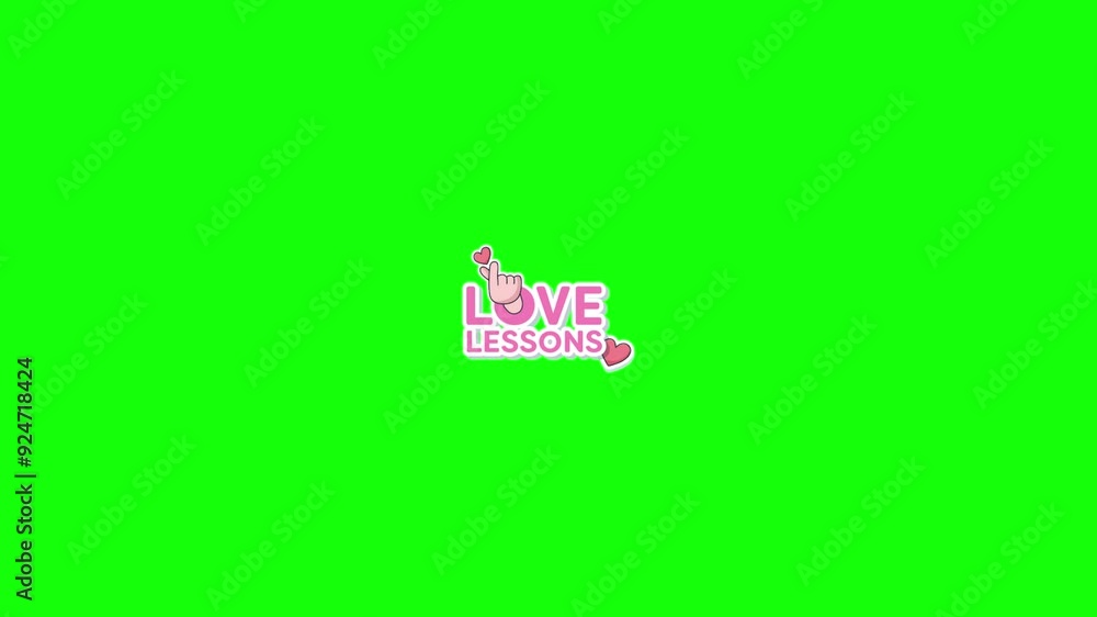 Love lesson sticker motion graphic animation with clip template 4k ...