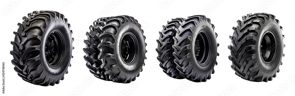 Collection of four different styles of tires showcasing various tread ...