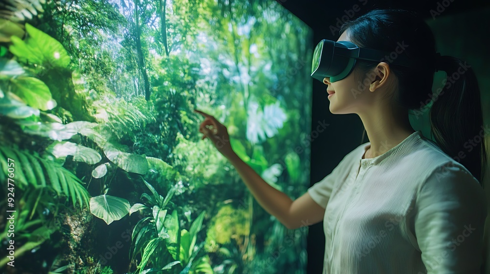 Digital urban conservation center with AI-managed green spaces and augmented reality nature ...