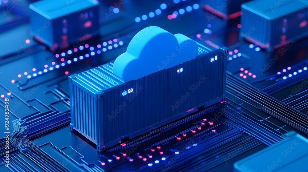 Cloud computing and data storage concept with futuristic digital ...