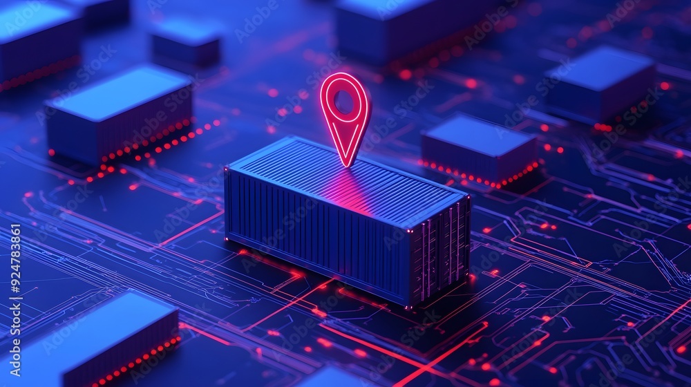 Concept of technology integration with logistics featuring a 3D model ...