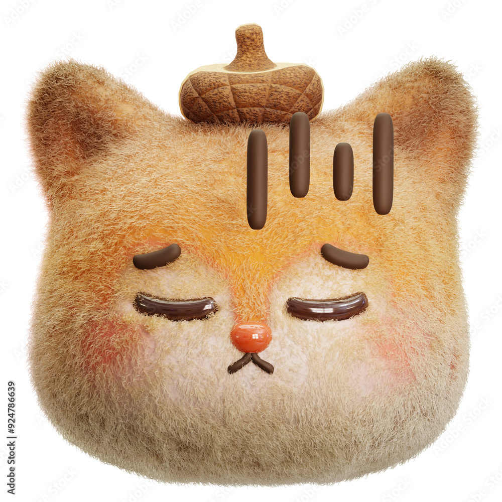 pensive squirrel face with sad, closed eyes, furrowed eyebrows ...