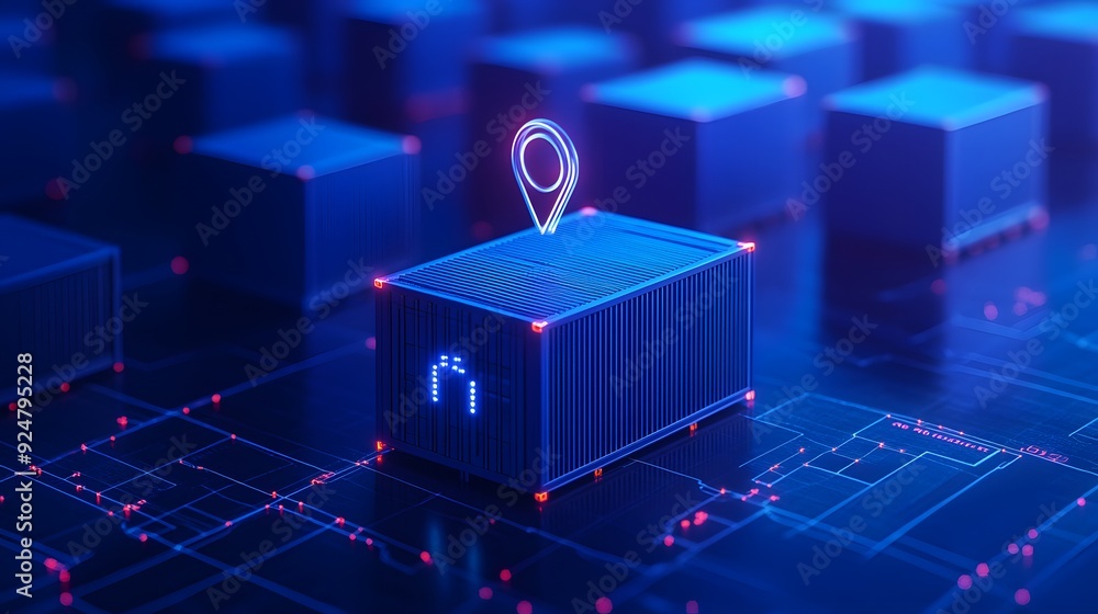 Futuristic digital representation of logistics and shipment tracking ...