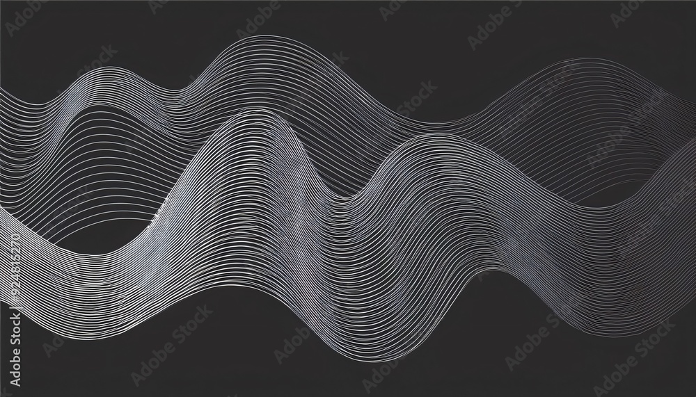 Flowing wavy white lines in abstract background for design element ...