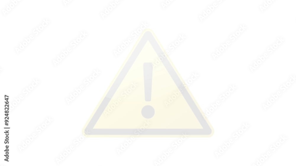 Yellow warning dangerous Attention Sign Animation of Triangle with ...