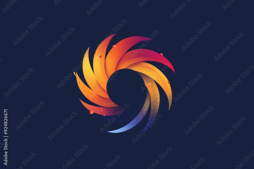 colorful logo with spiral shape, Versatile logos designed to be ...