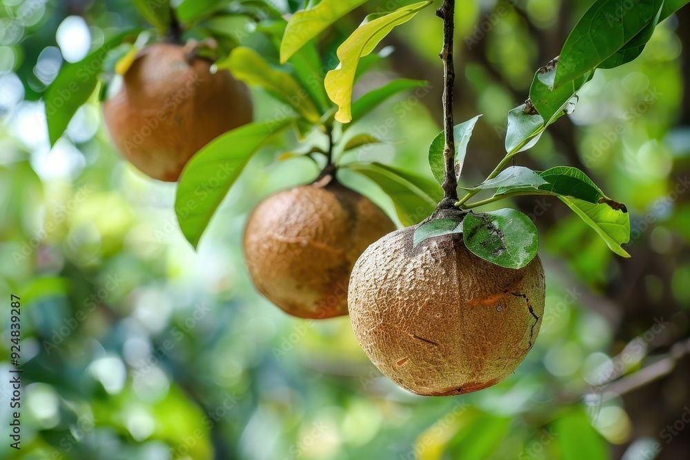Bael fruit hanging on tree with medicinal value for digestive system ...