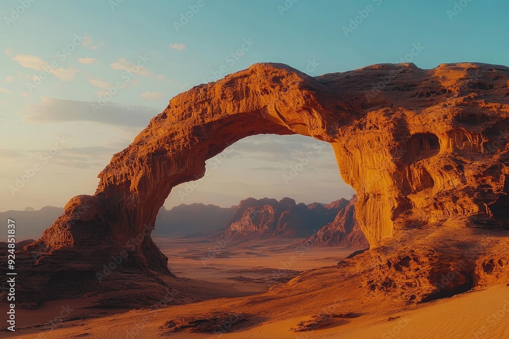 Giant Natural Stone Arch Formation in Al Ula, Saudi Arabia During ...